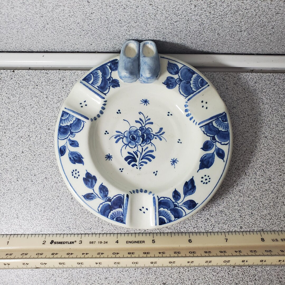 Vintage Ceramic Ashtray- Delft Blue Made in Holland Blue White With ...