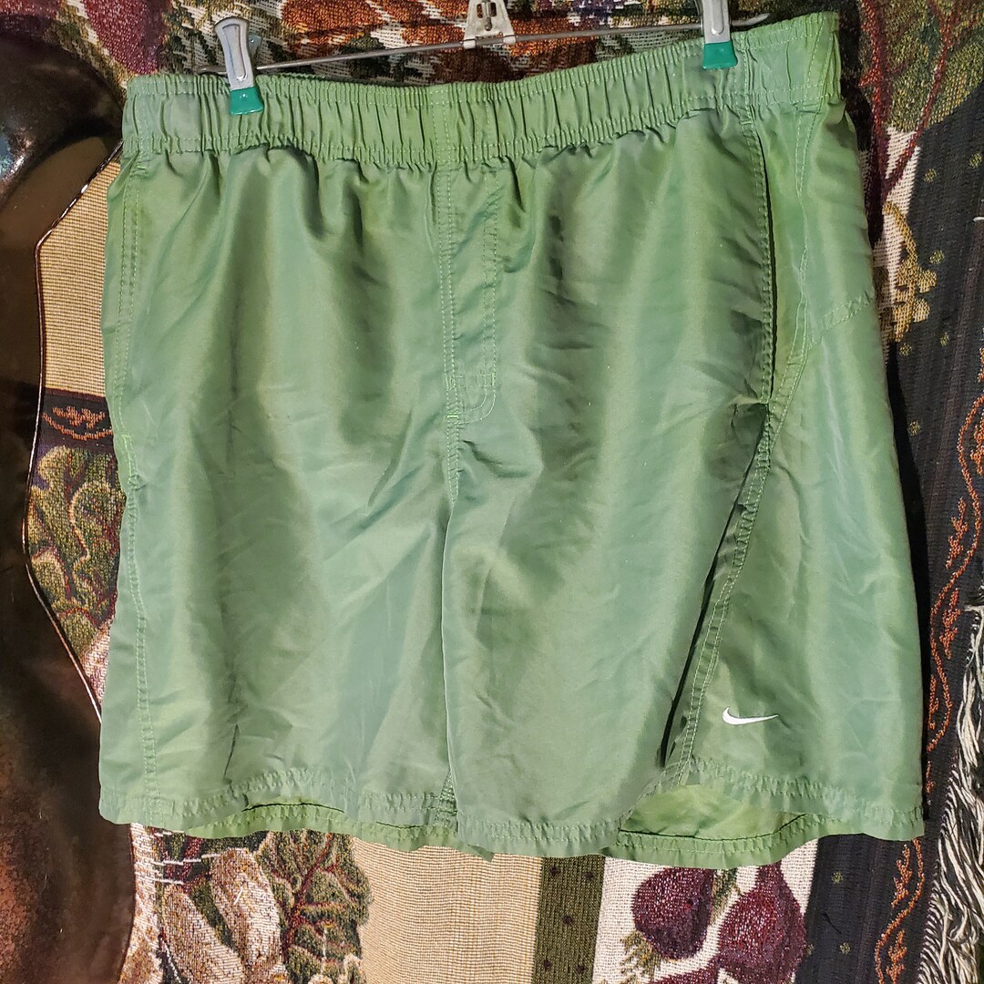 Vintage 90s/y2k Nikeswim Nike Swimming Trunks. Green White Logo - Etsy