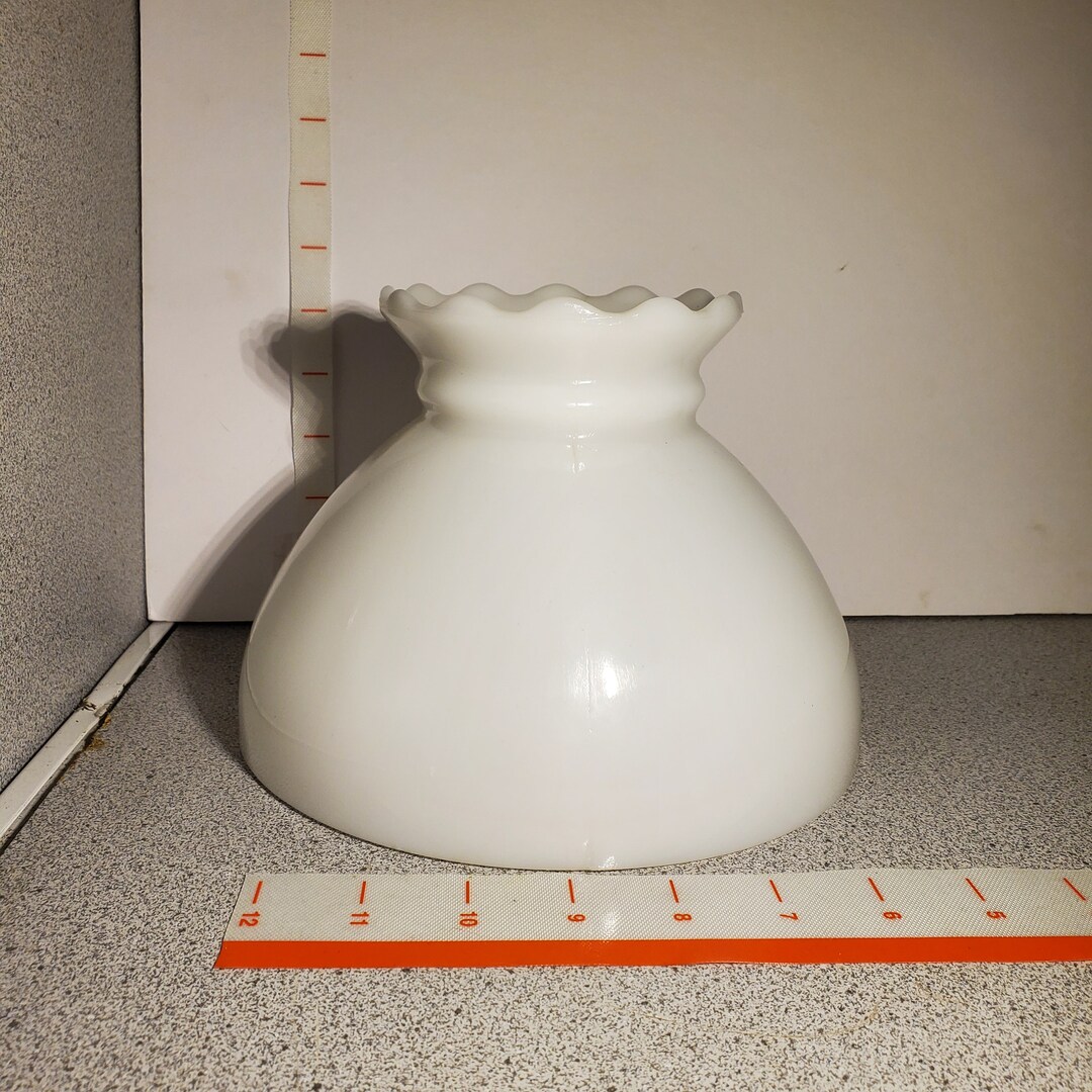 Vintage Milk Glass Hurricane Lamp Topper, Ceiling Light Cover, Great ...