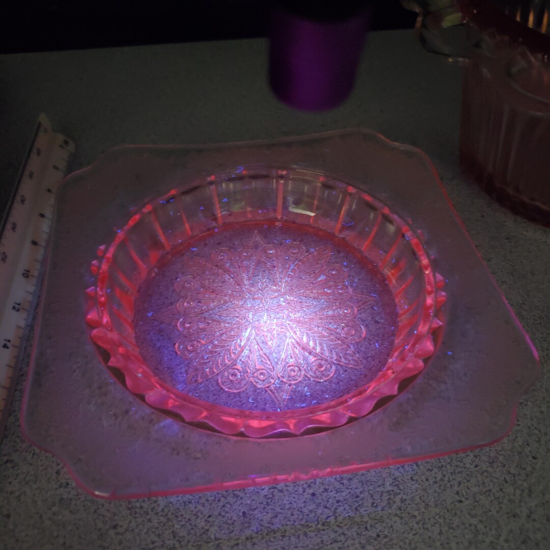 Vintage Pink Glass, Jeanette Adam, Heavy Selenium U/v Glow - Etsy