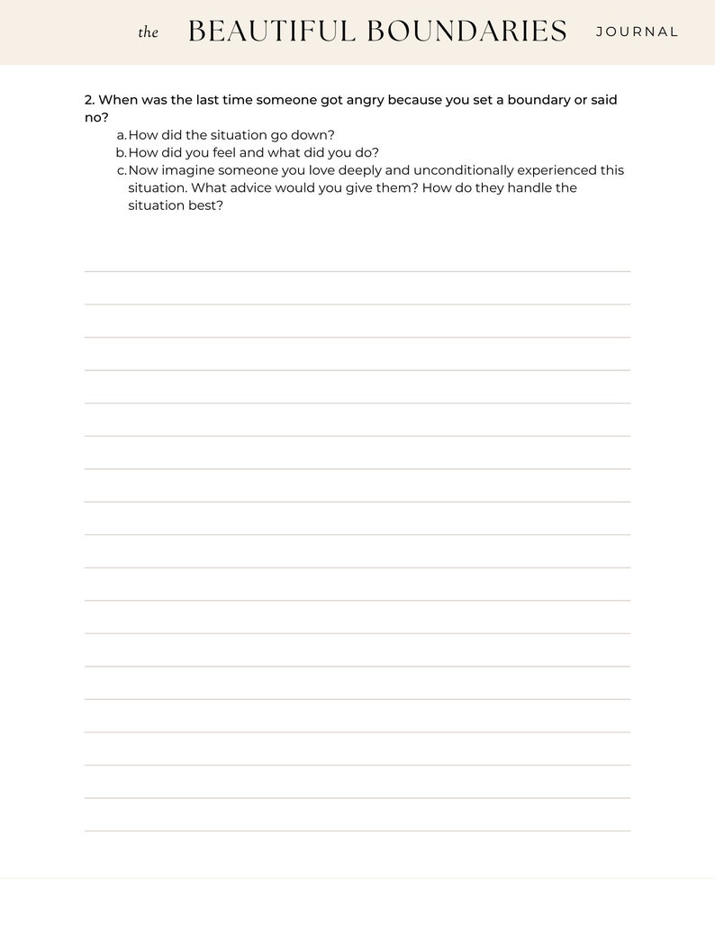 Boundaries Journal Printable Personal Growth Setting - Etsy