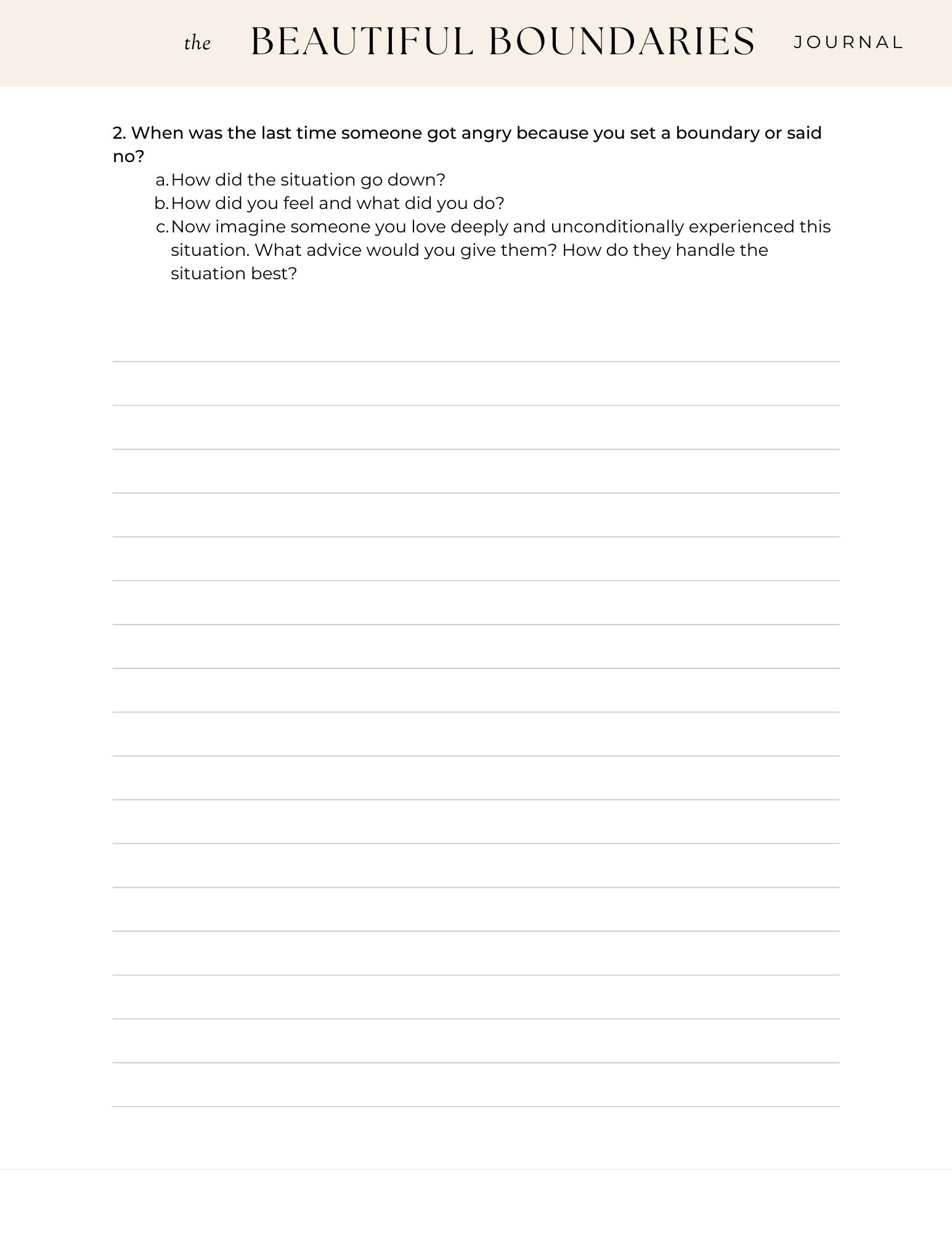 Boundaries Journal Printable Personal Growth Setting - Etsy