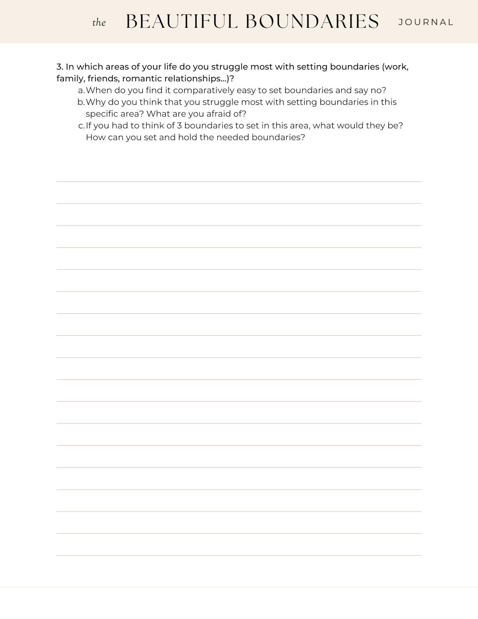 Boundaries Journal Printable | Personal Growth | Setting Healthy ...