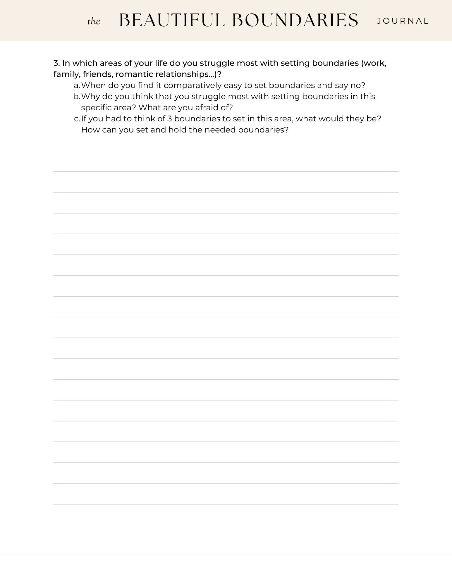 Boundaries Journal Printable Personal Growth Setting - Etsy