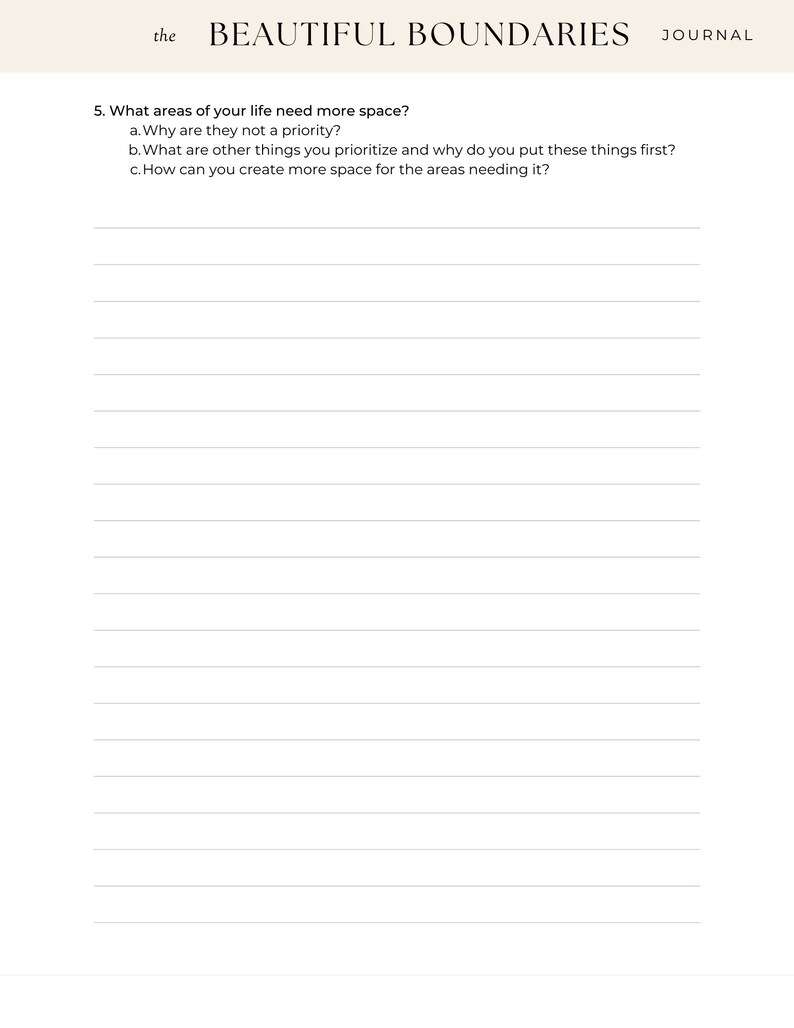 Boundaries Journal Printable Personal Growth Setting - Etsy