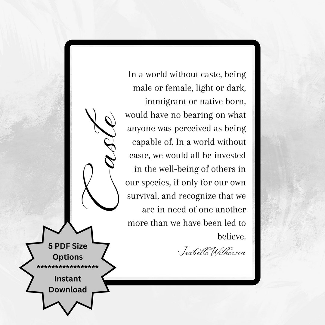 Caste Isabelle Wilkerson Quote | Printable Wall Art | Digital Wall Art ...