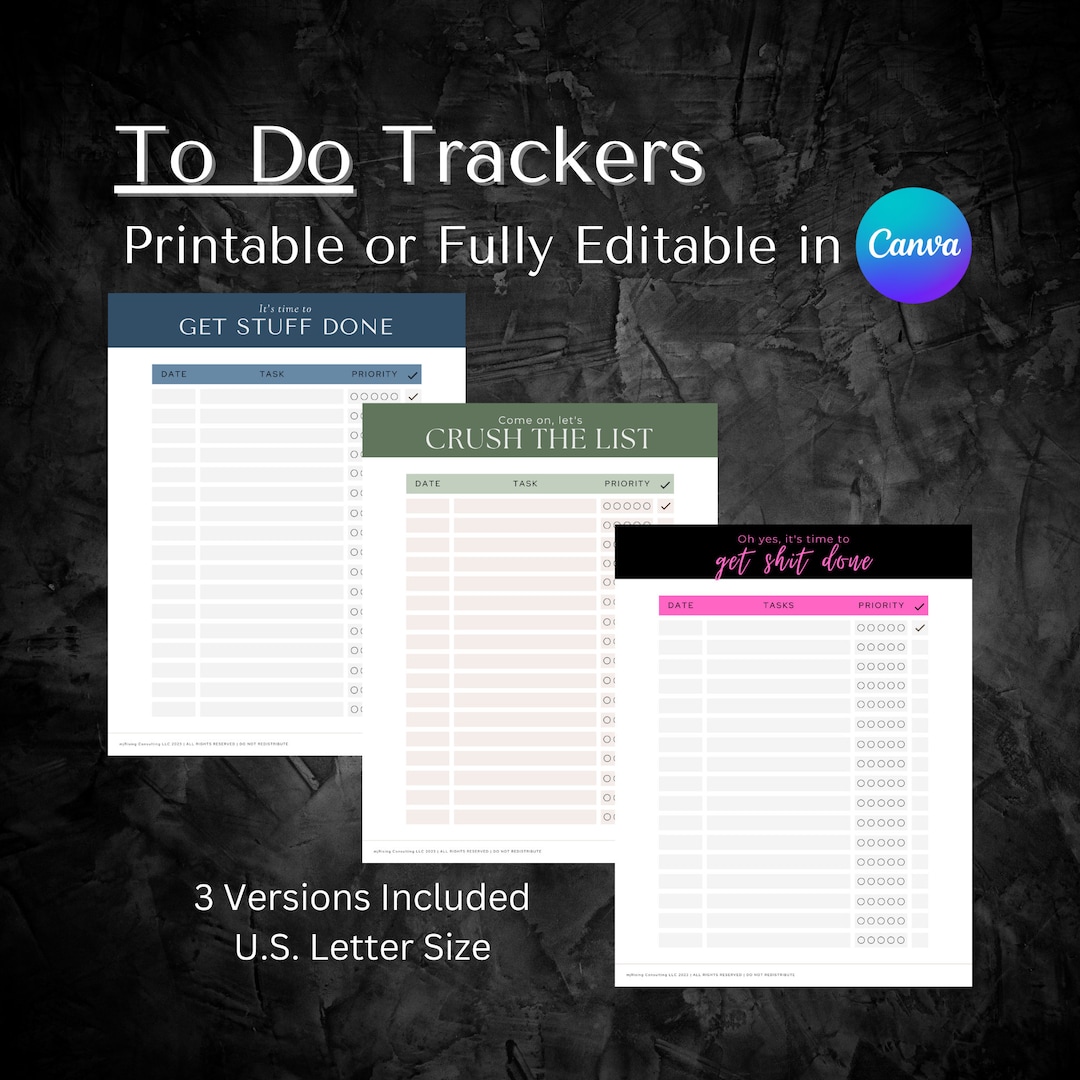 Digital to Do List Printable | Bucket List Template | Editable Task ...
