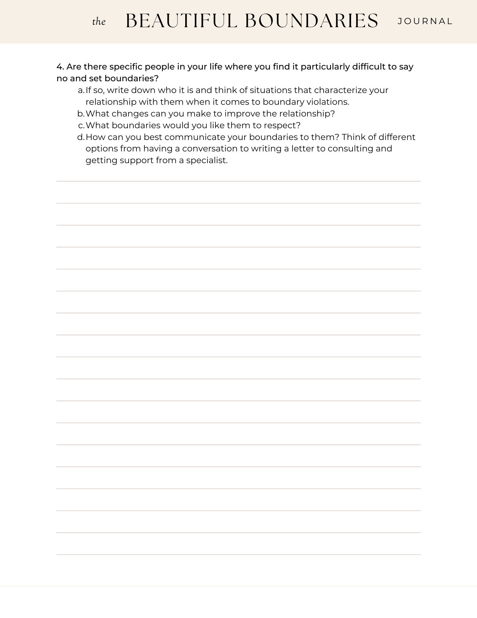 Boundaries Journal Printable Personal Growth Setting - Etsy