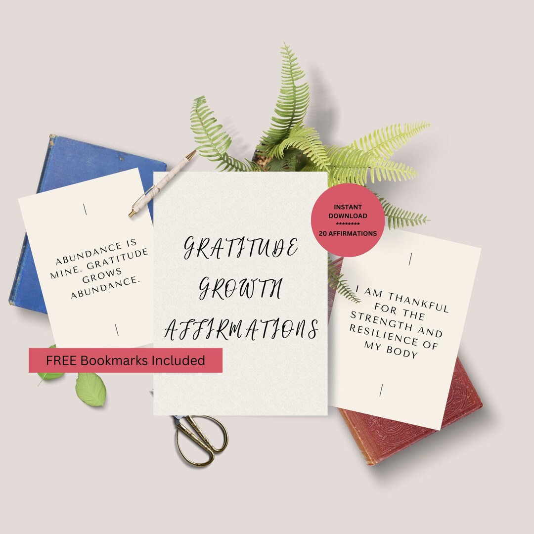 Gratitude Affirmation Cards Minimalist | Mindfulness Cards | Words of ...