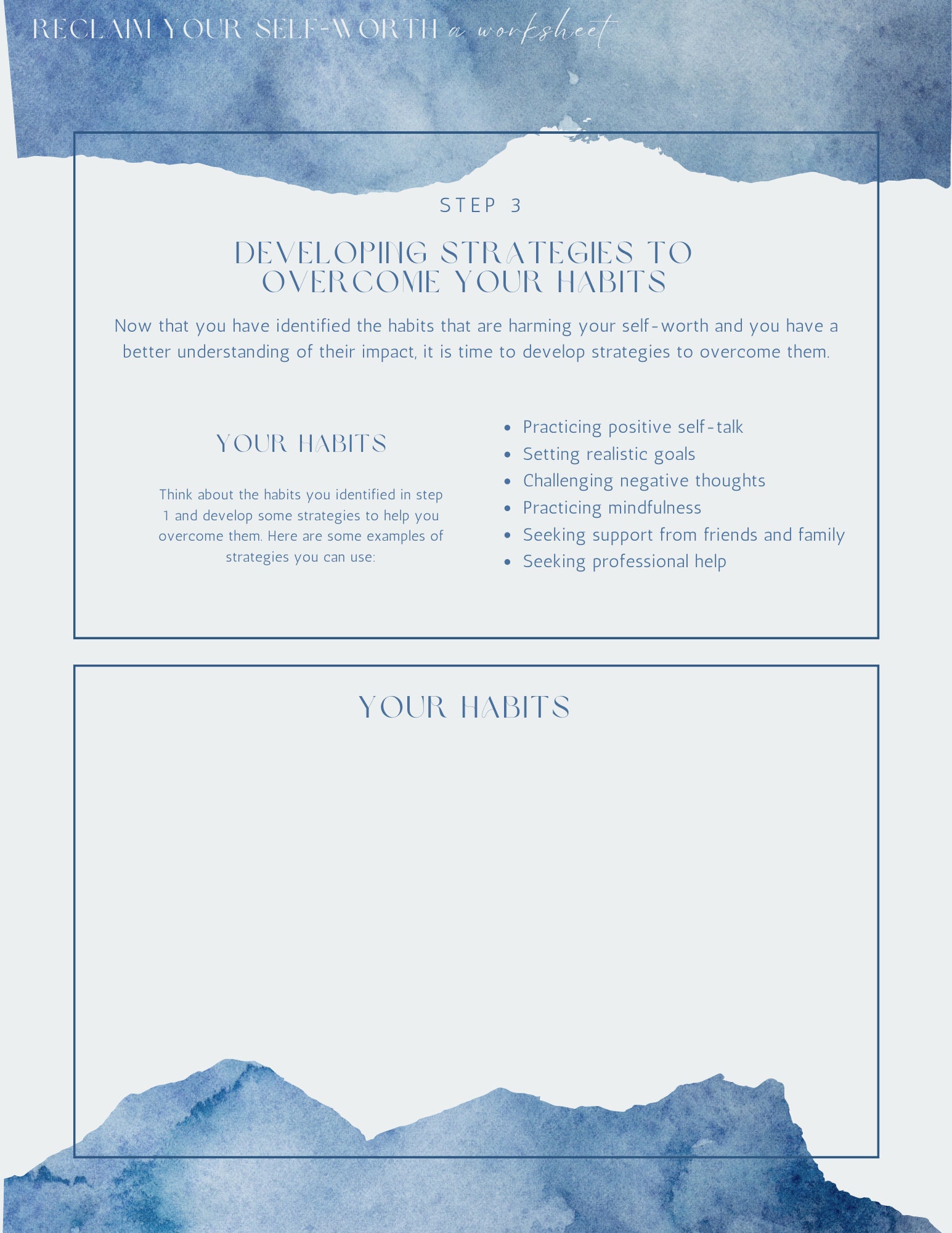 Self-worth Worksheet | Digital Worksheet | Personal Development | Self ...
