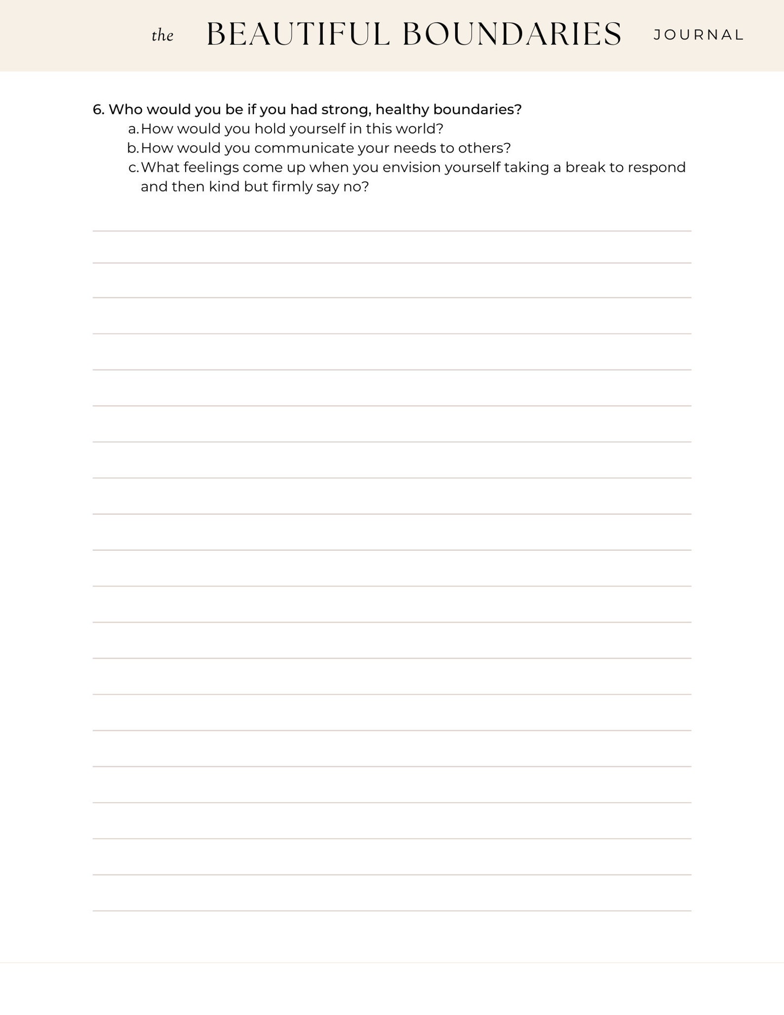 Boundaries Journal Printable | Personal Growth | Setting Healthy ...