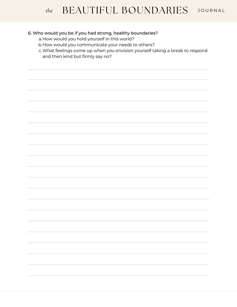 Boundaries Journal Printable Personal Growth Setting - Etsy