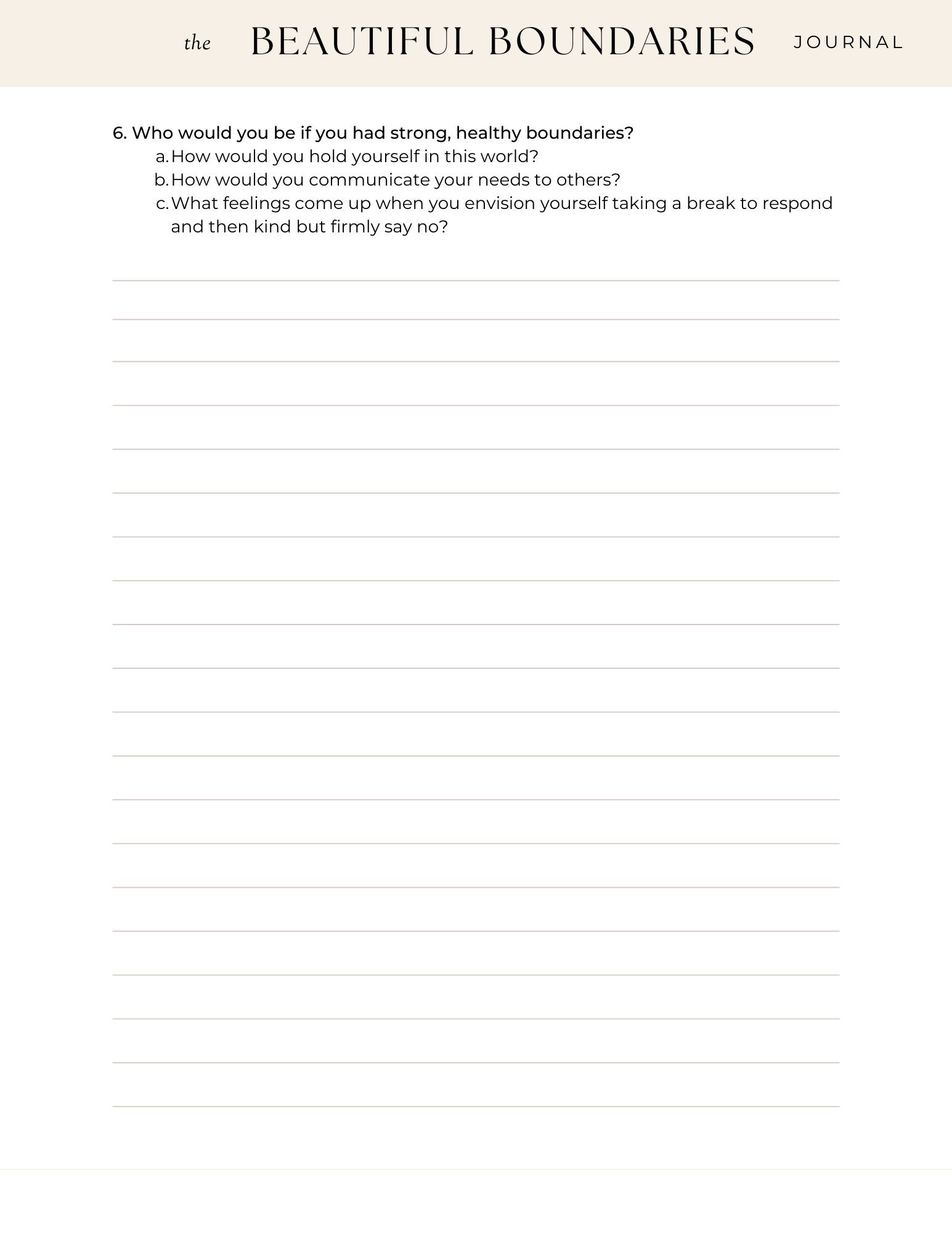 Boundaries Journal Printable Personal Growth Setting - Etsy