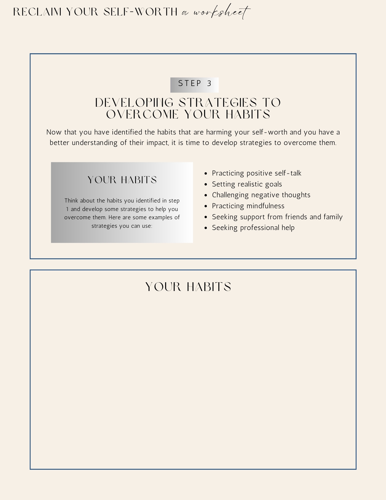 Self-worth Worksheet Printable | Minimal Design | Digital Worksheet ...