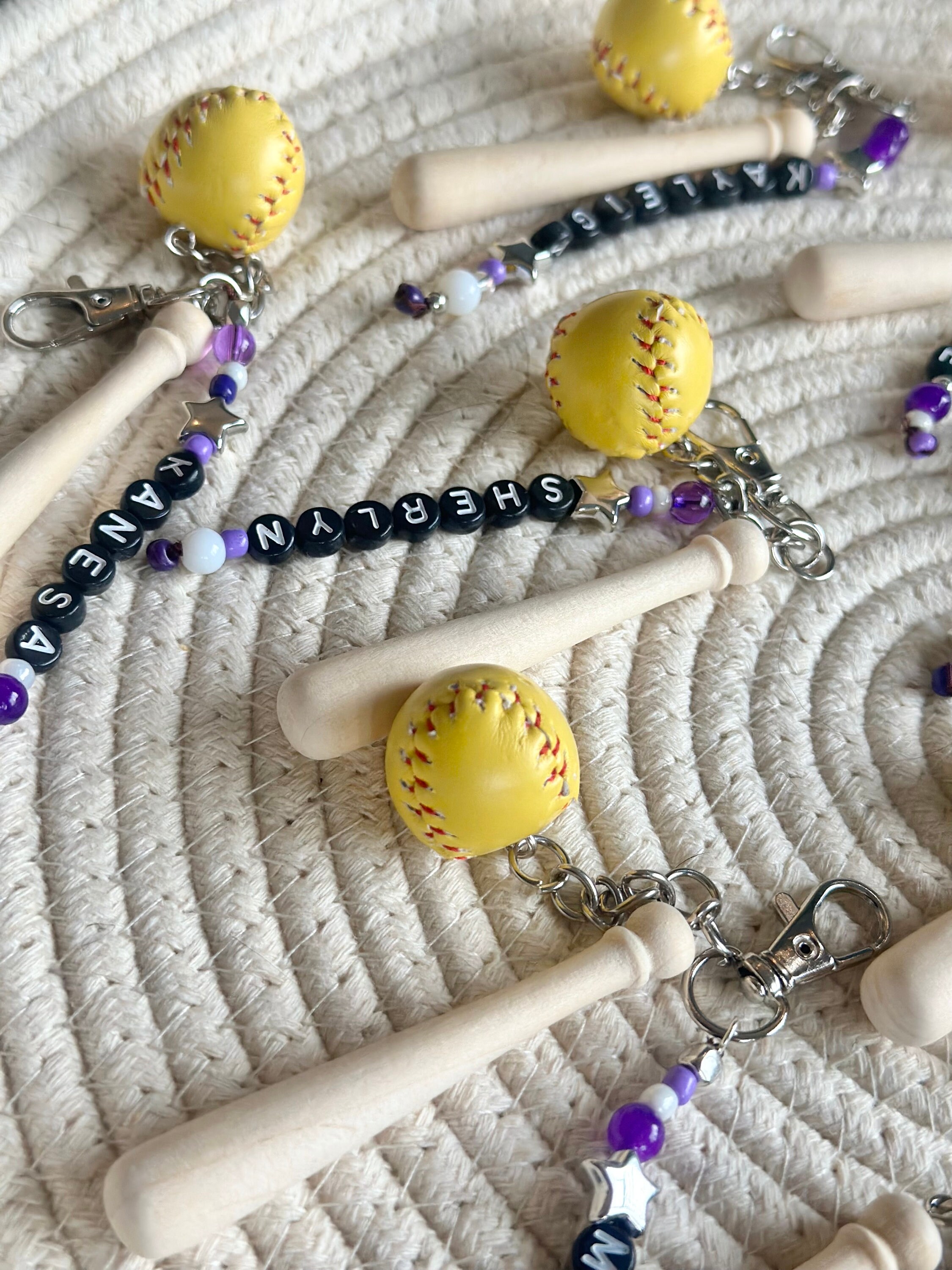 Softball Keychains, Personalized Keychains, Youth Sports Accessories ...