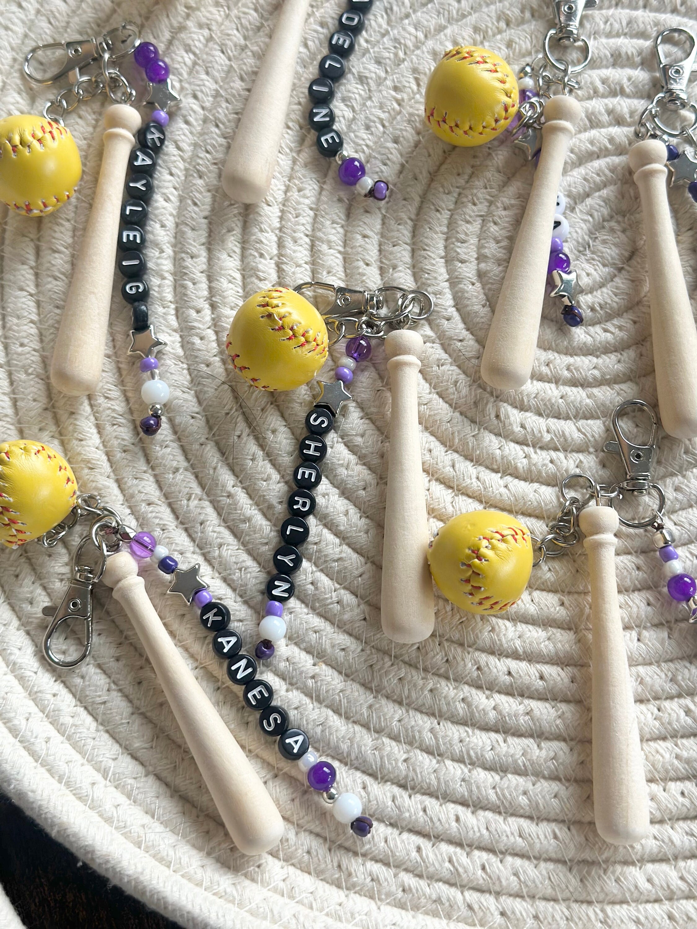 Softball Keychains, Personalized Keychains, Youth Sports Accessories ...