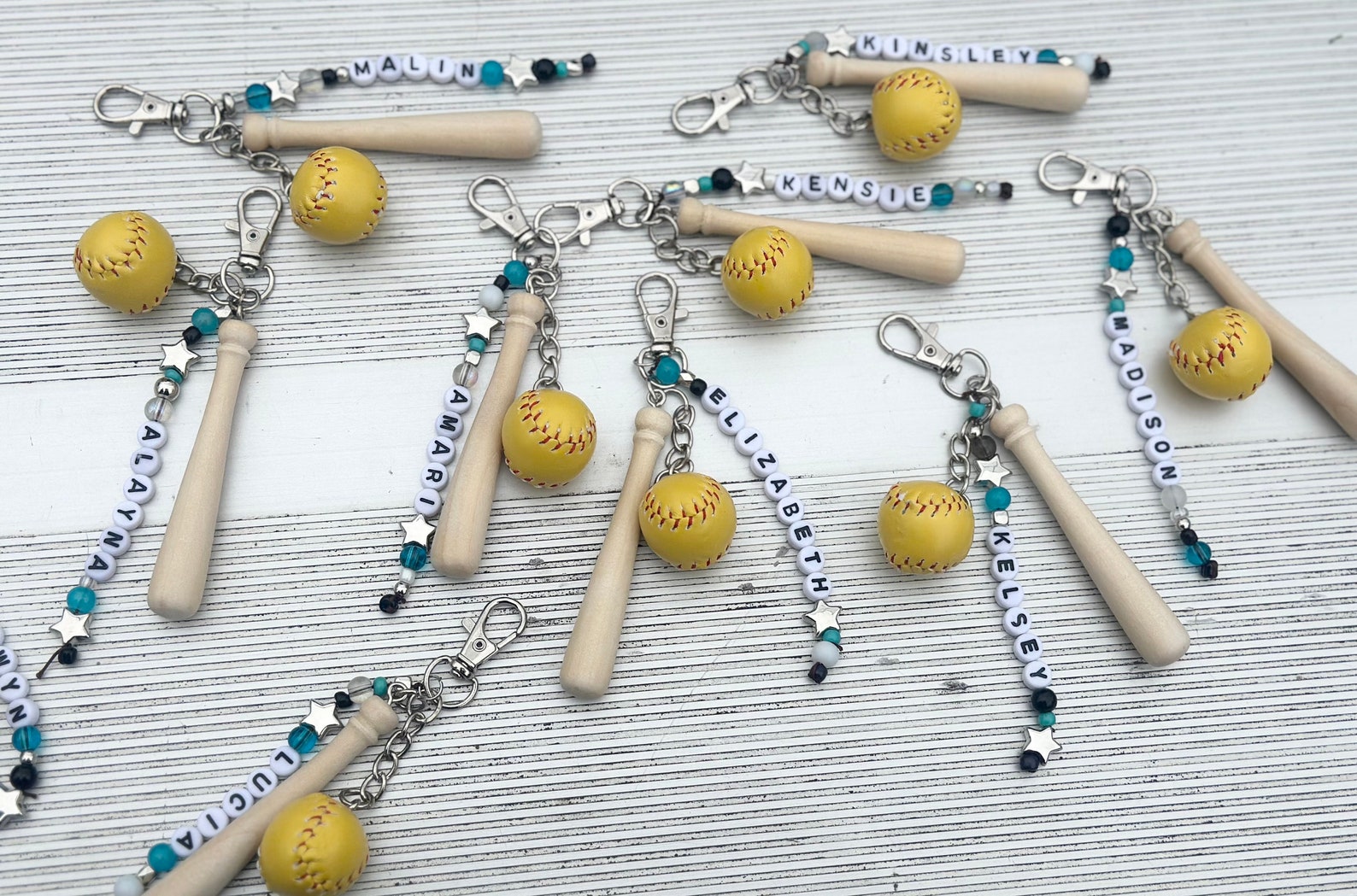 Softball Keychains, Personalized Keychains, Youth Sports Accessories ...