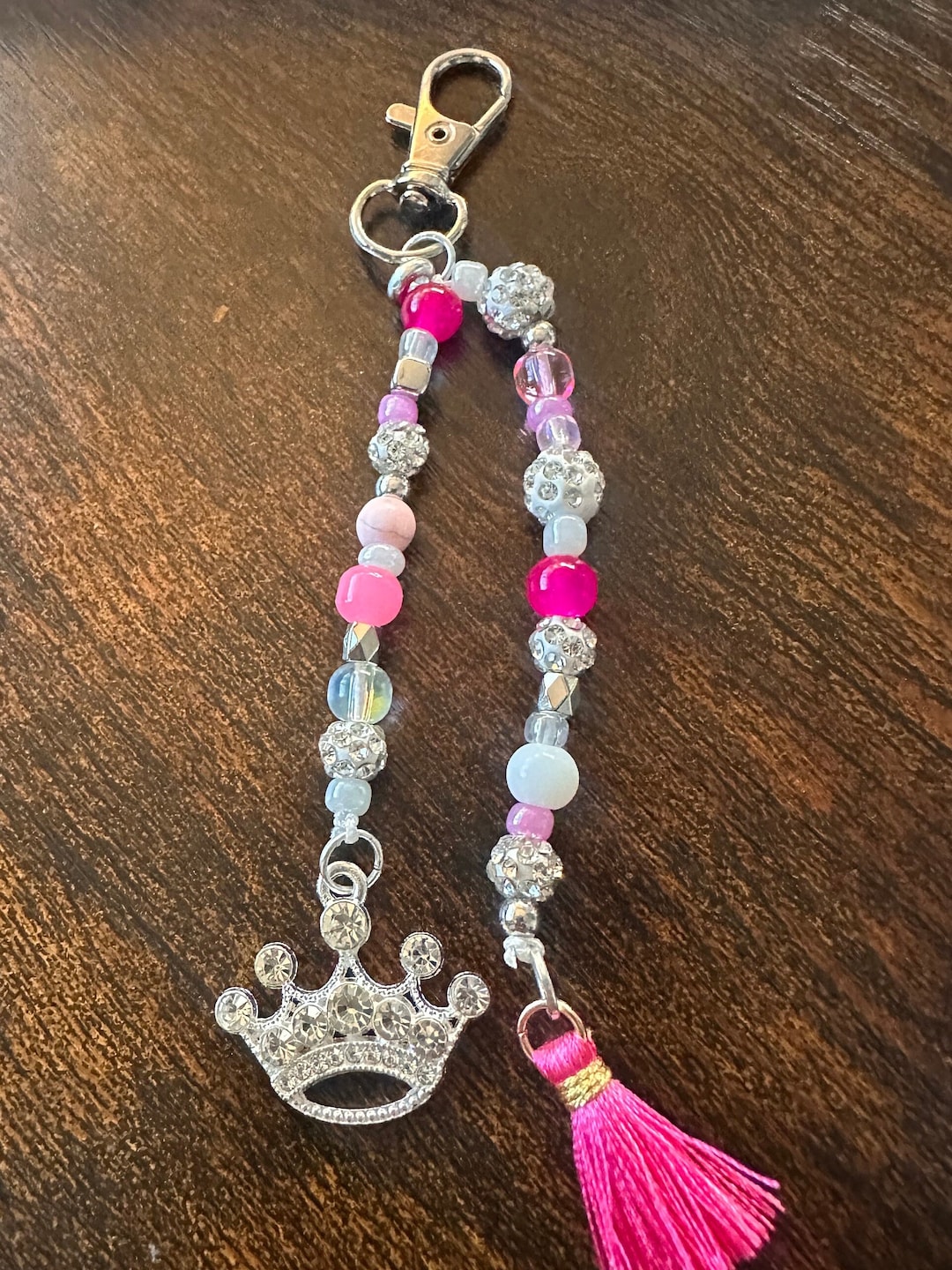 Crown and Rhinestone Keychain, Princess Keychain, Crown Accessories ...