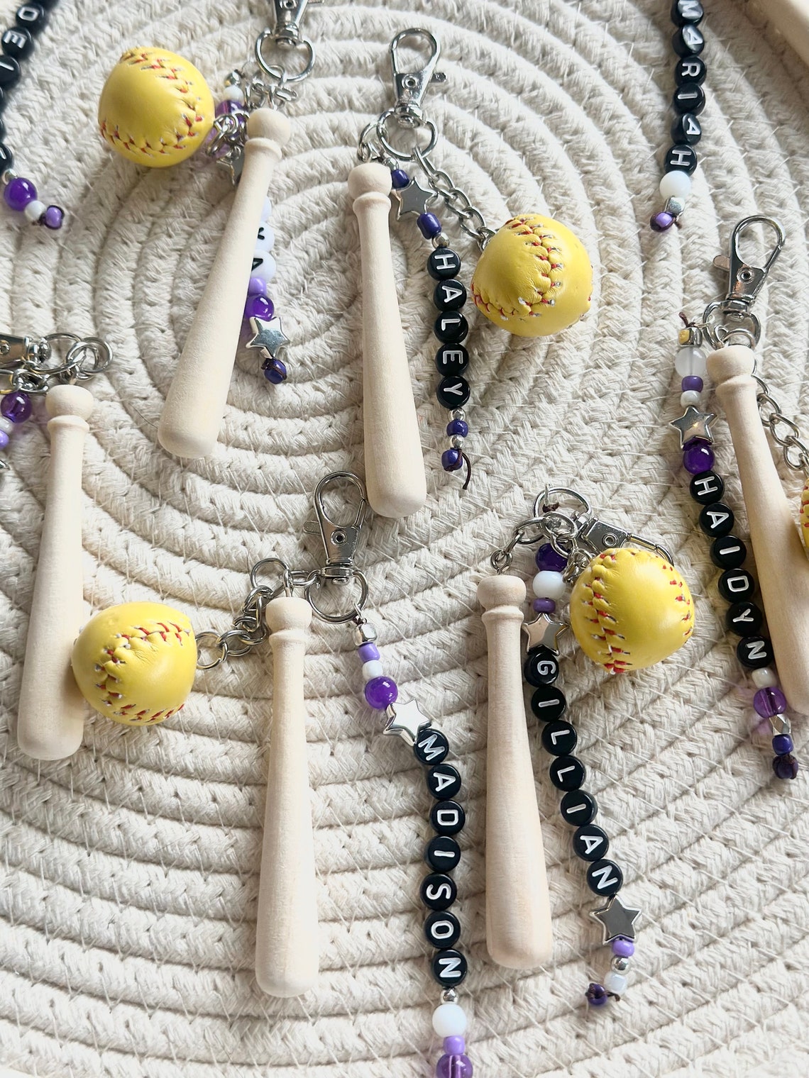 Softball Keychains, Personalized Keychains, Youth Sports Accessories ...