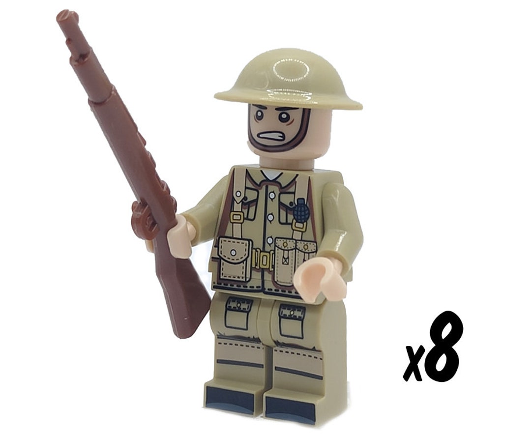 WW2 British Army Military 8x Figure Soldiers Set With Rifles WWII ...