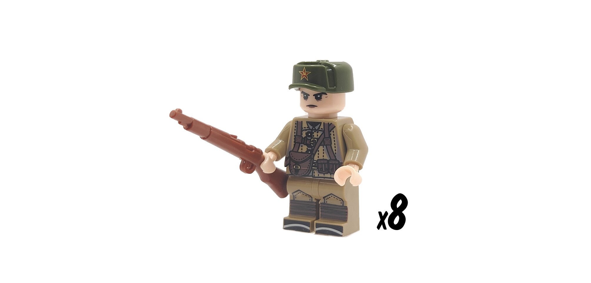 WW2 Soviet Army Military 8x Figure Soldiers Set With Rifles WWII ...