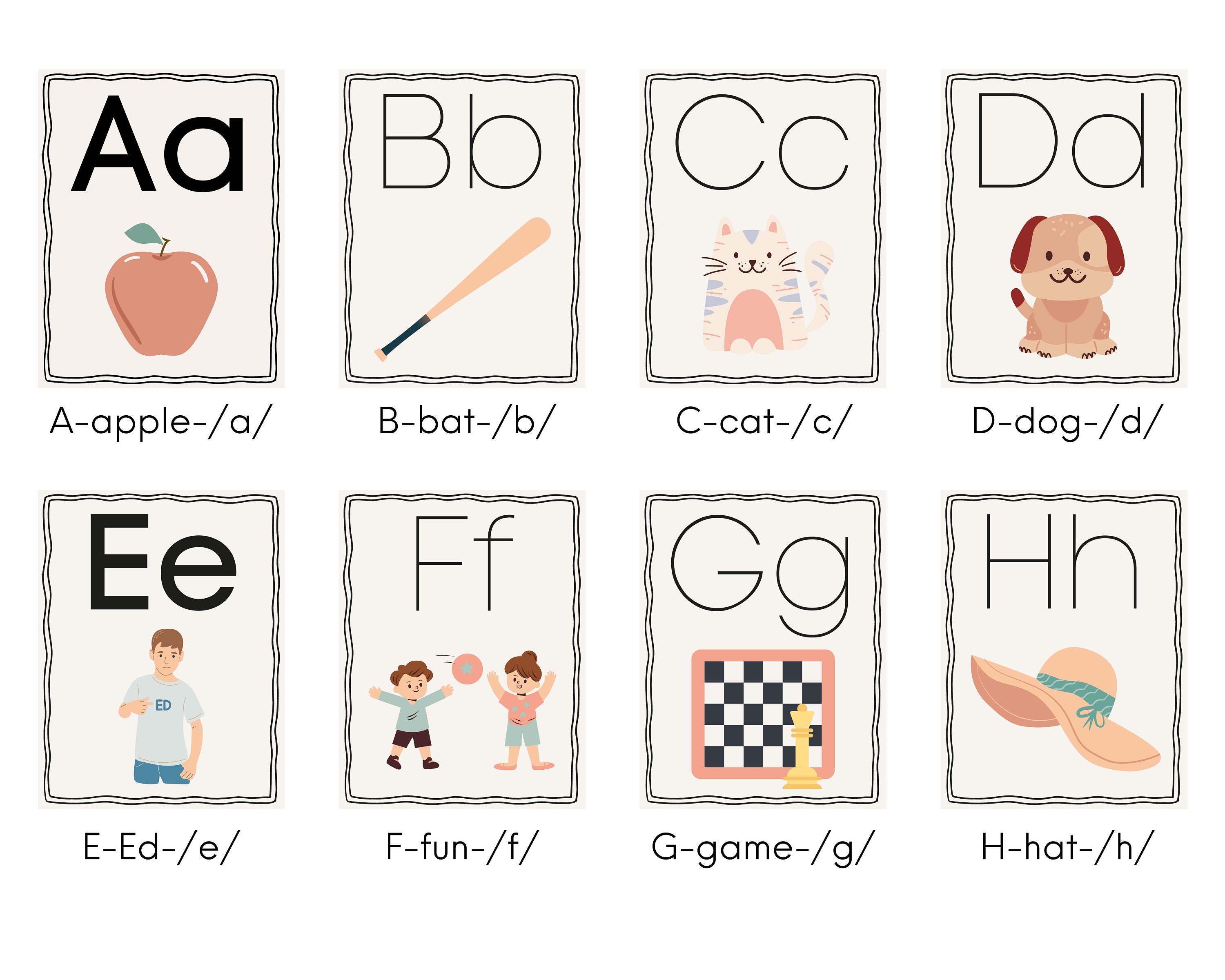 Boho Fundations Aligned Wall Alphabet, Digital Download, Instant Print ...
