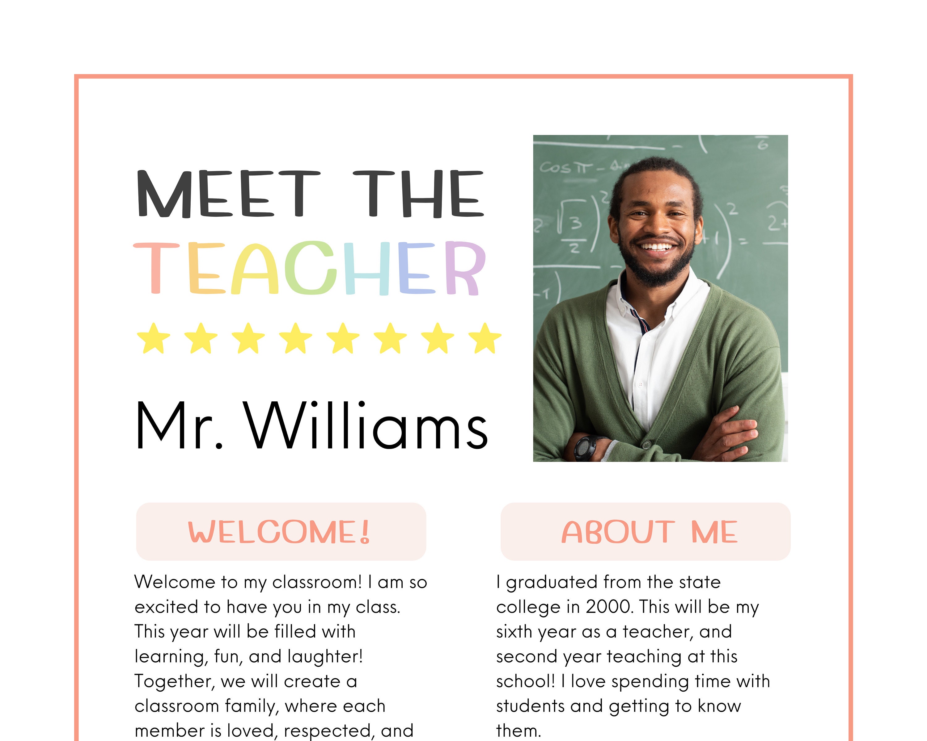 Meet the Teacher Template, Editable Meet the Teacher Letter, Rainbow ...