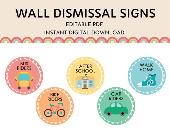 Classroom Dismissal Signs Wall Posters Classroom Decor - Etsy
