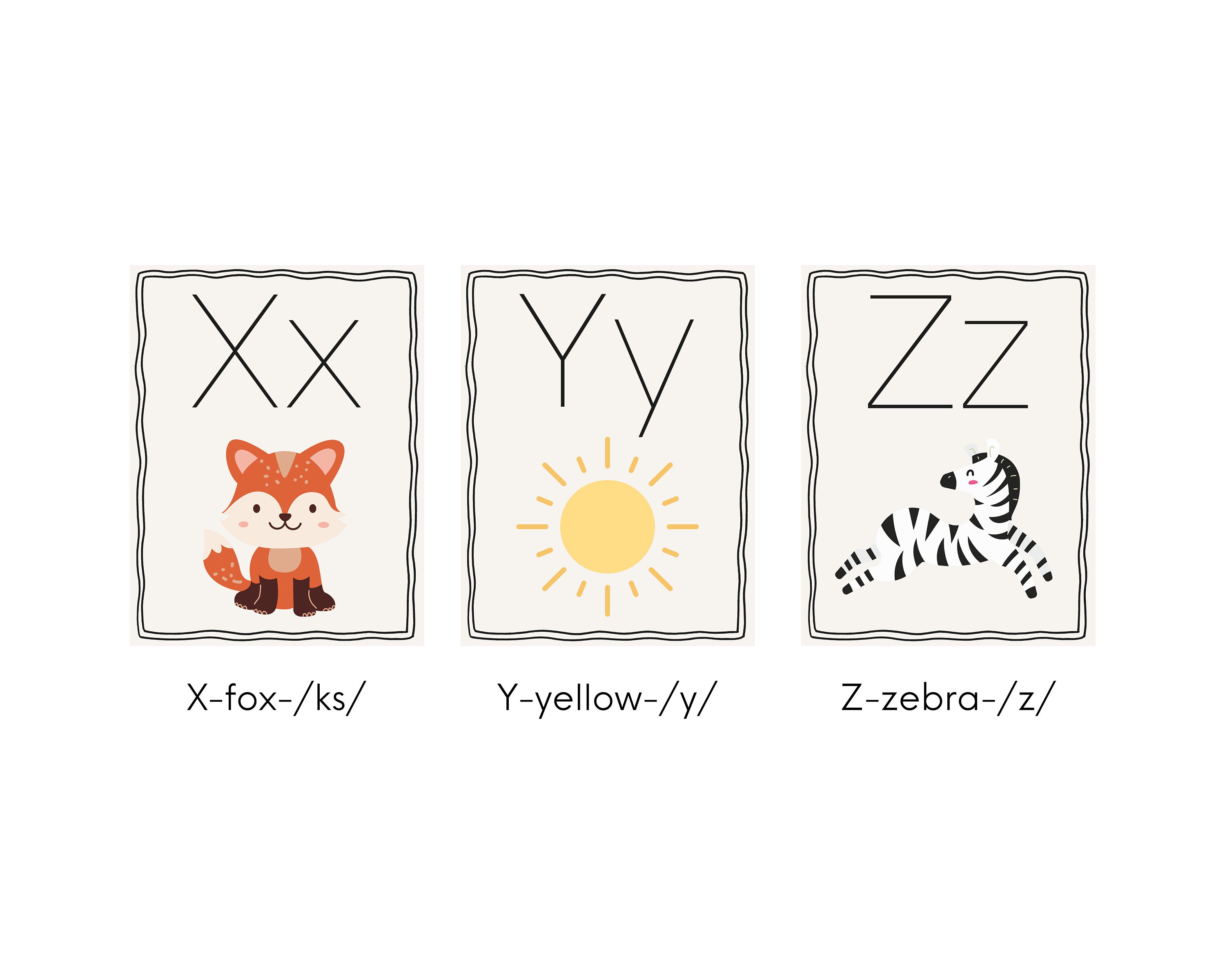 Boho Fundations Aligned Wall Alphabet, Digital Download, Instant Print ...