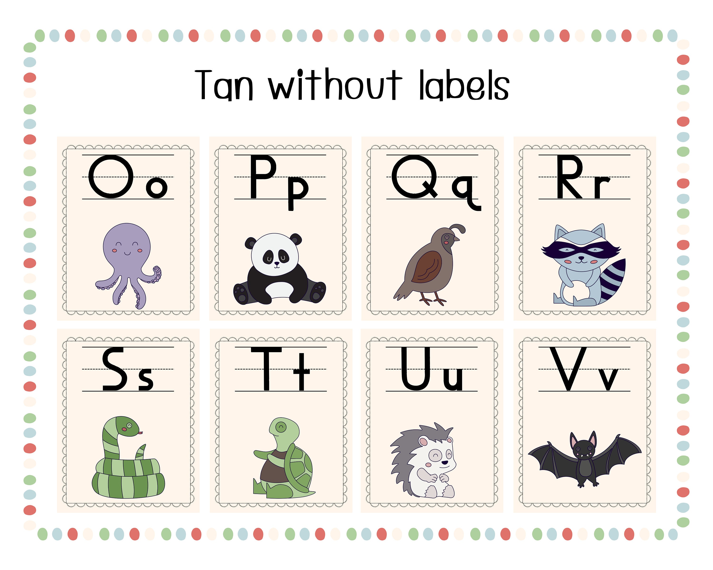 Animal Classroom Wall Alphabet, Fundations Font, Boho Classroom, Simple ...