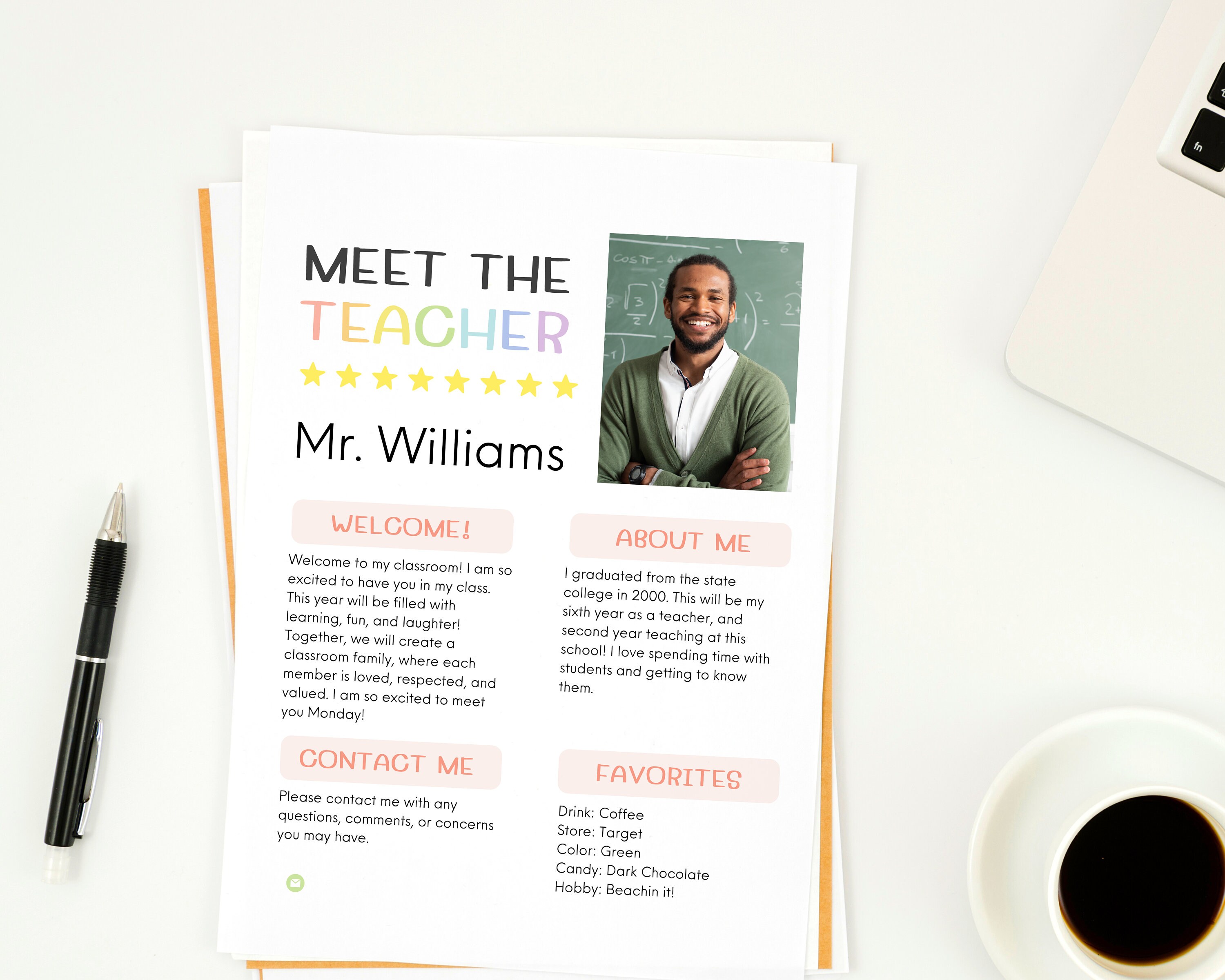 Meet the Teacher Template, Editable Meet the Teacher Letter, Rainbow ...
