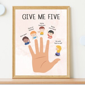 Elementary Behavior Poster, Boho Classroom Decor, Instant Digital ...