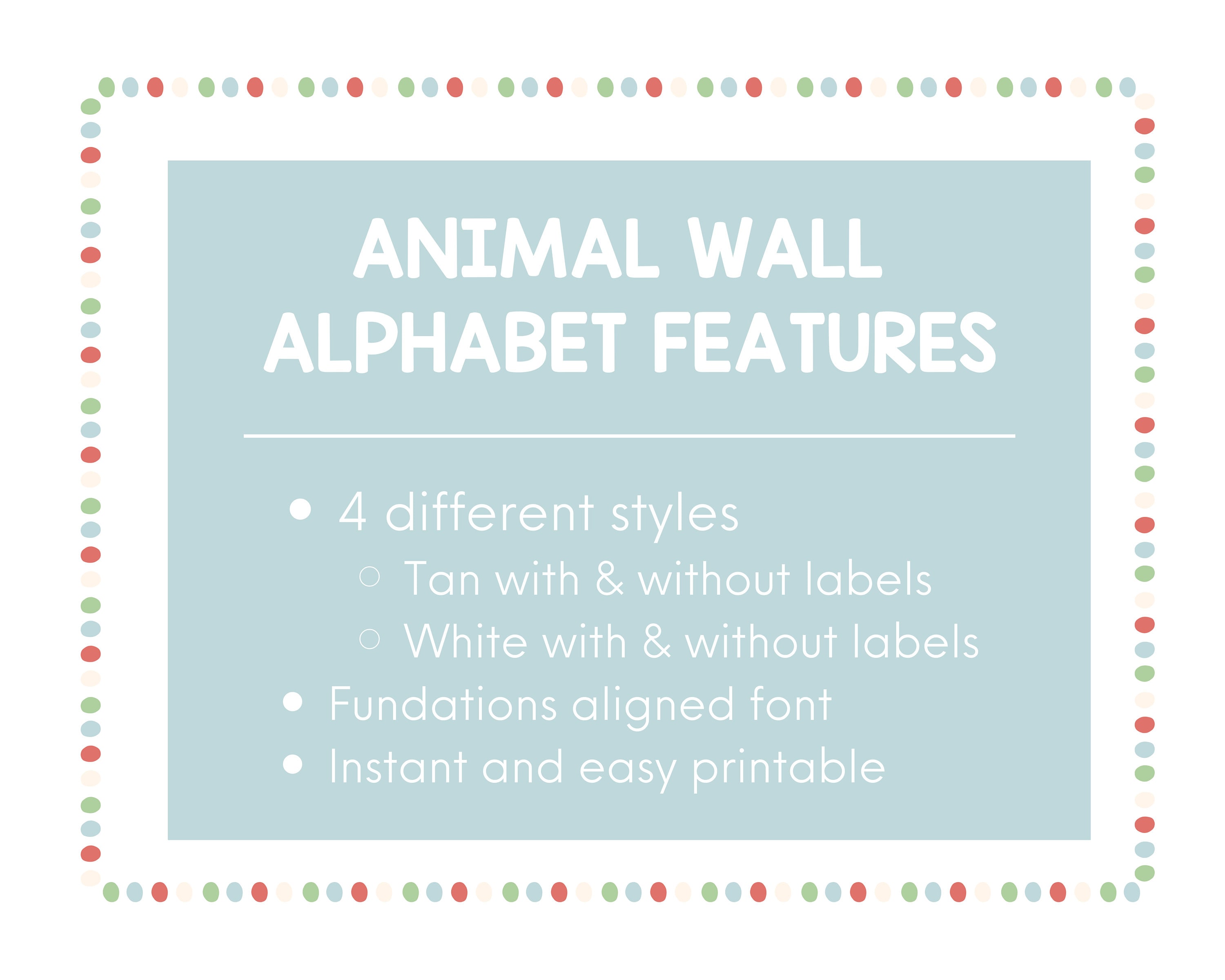 Animal Classroom Wall Alphabet, Fundations Font, Boho Classroom, Simple ...