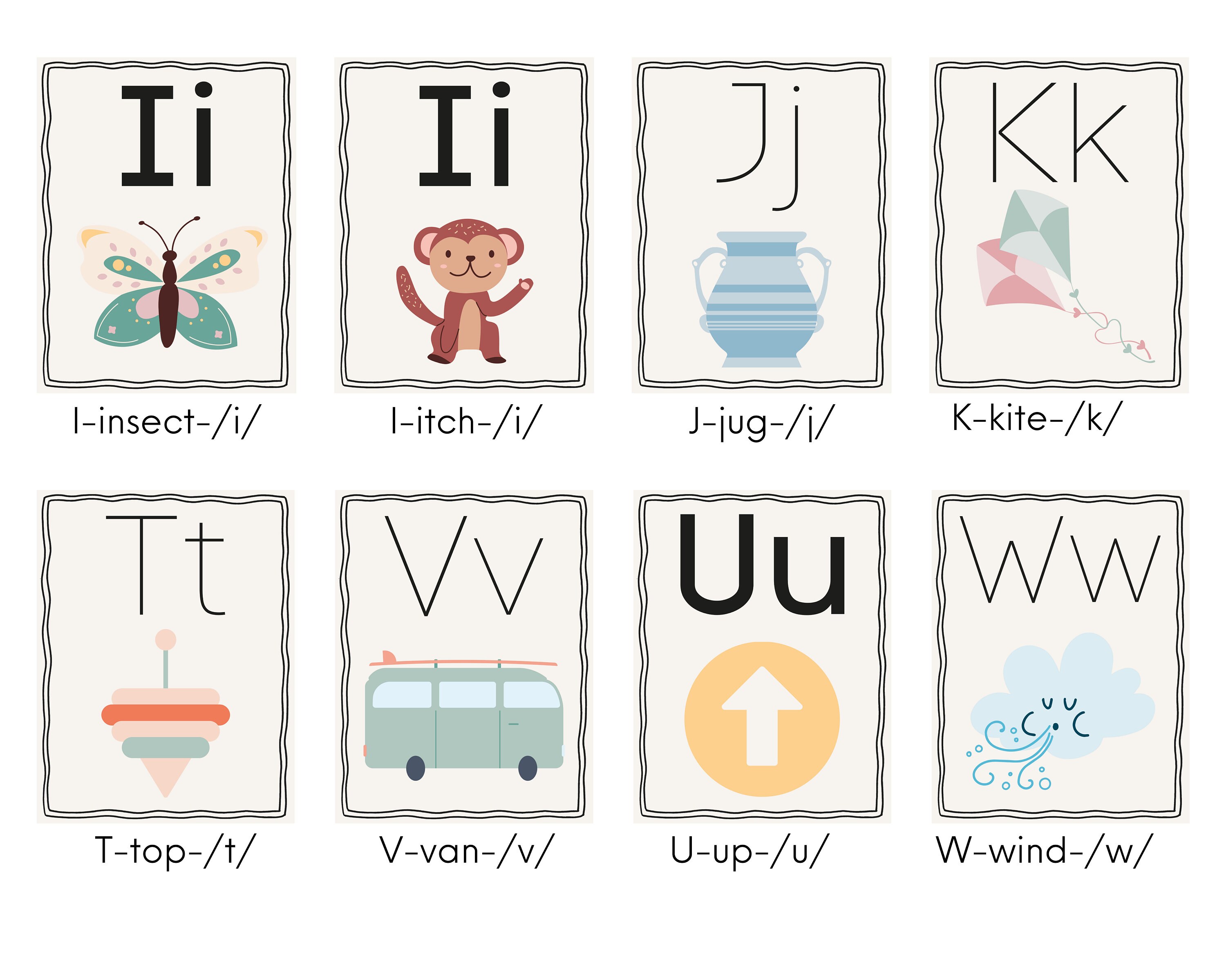 Boho Fundations Aligned Wall Alphabet, Digital Download, Instant Print ...