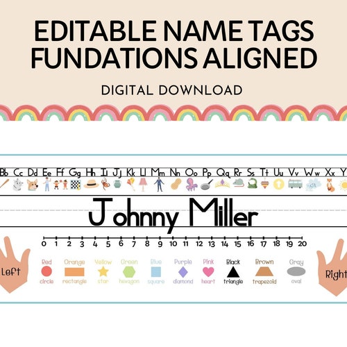 Editable Name Tags Fundations Aligned Boho Classroom - Etsy