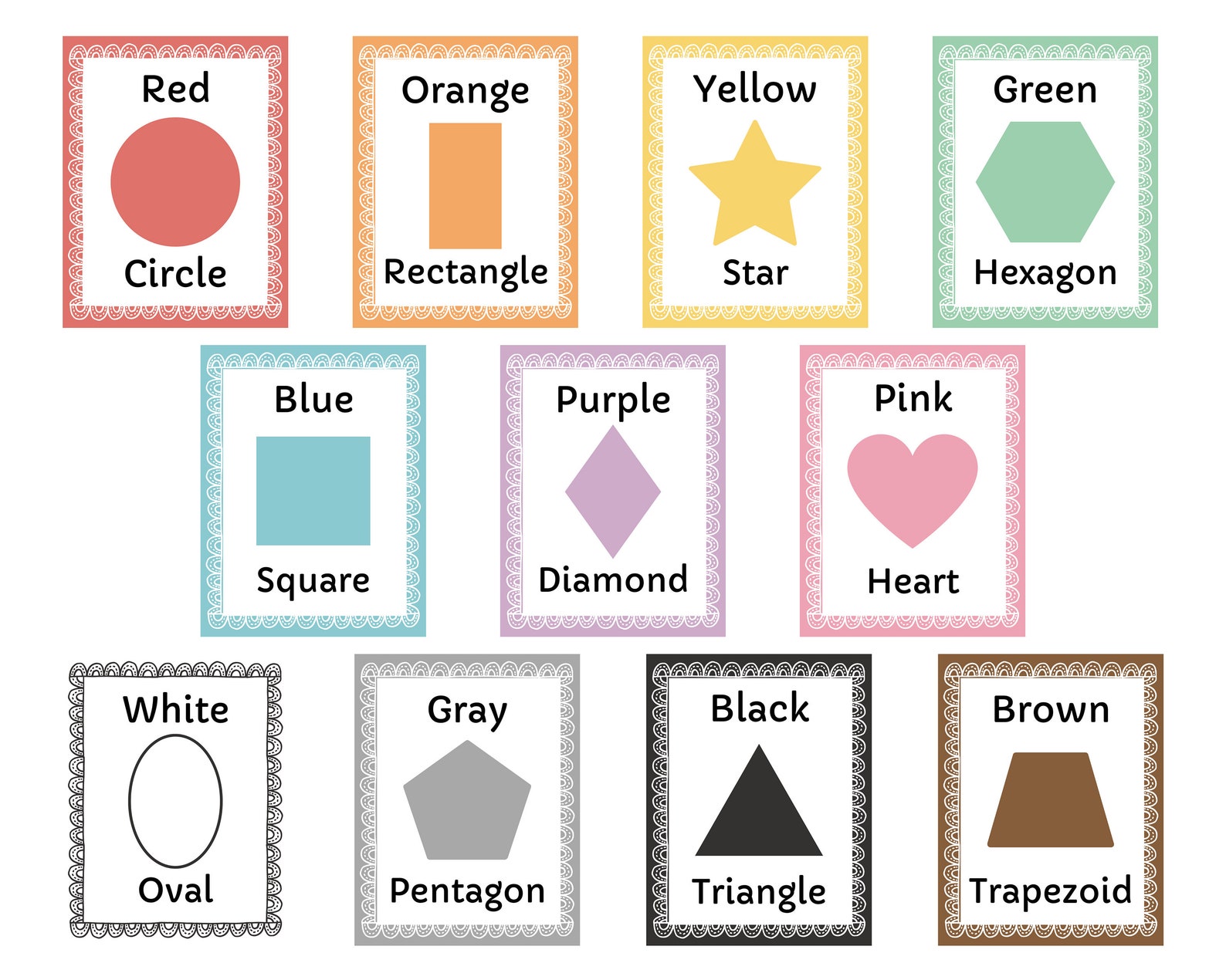 Color and Shape Classroom Posters, Simple and Aesthetic Classroom Decor ...