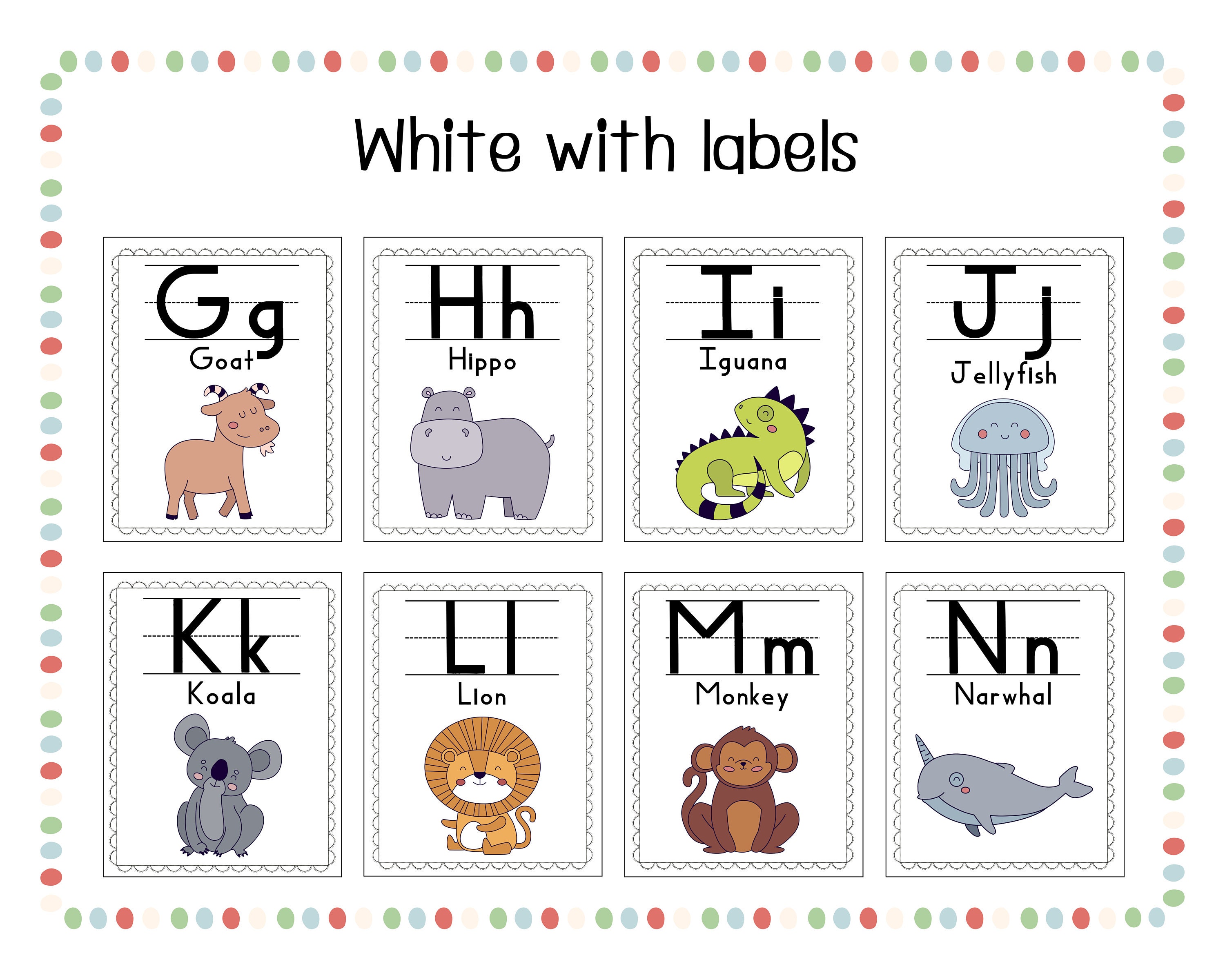 Animal Classroom Wall Alphabet, Fundations Font, Boho Classroom, Simple ...