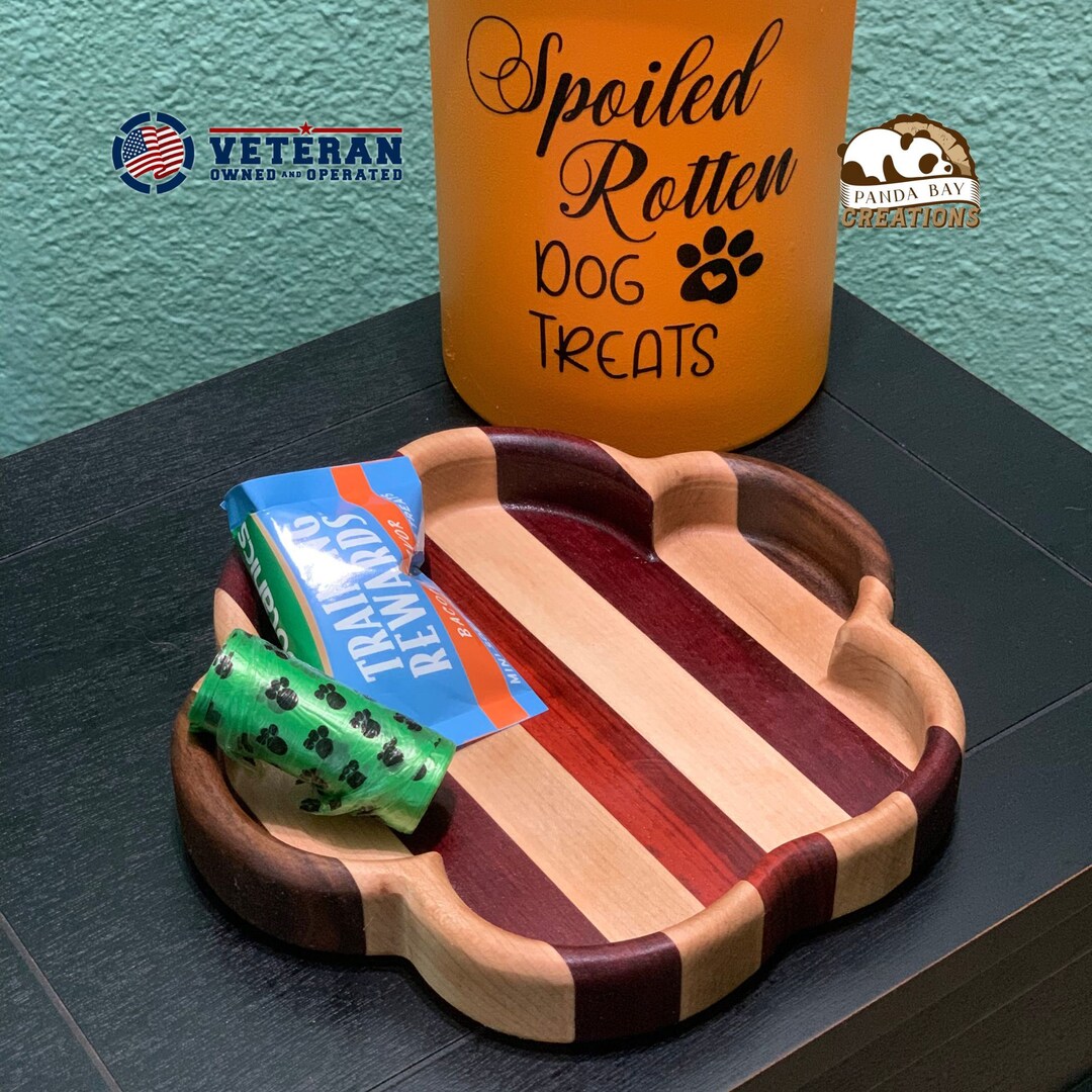 Paw Print Desk Organizer, Wooden Valet Tray, Dog Paw EDC Tray, Cat ...