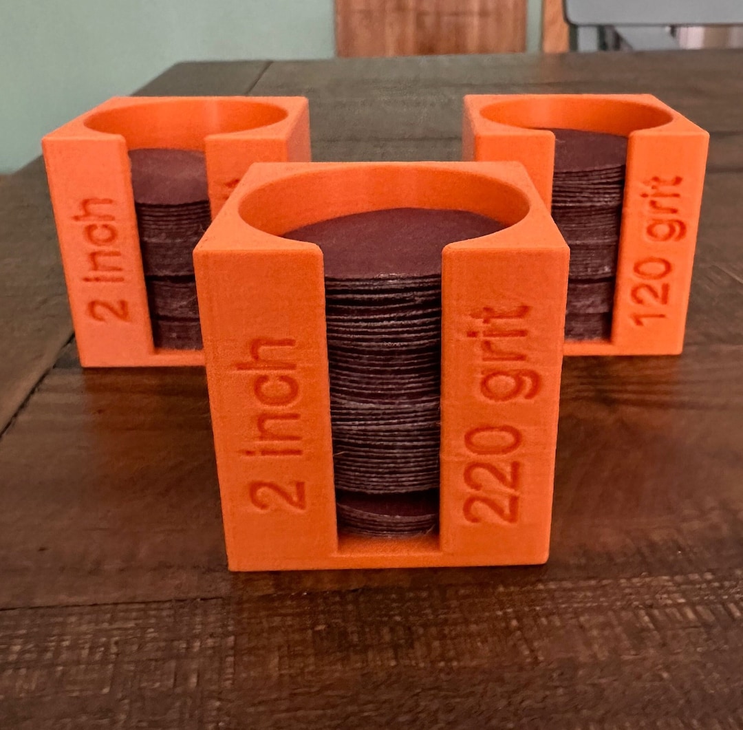 Handy 3D Printed 2" Sanding Disc Holders - Workshop Essentials - Etsy