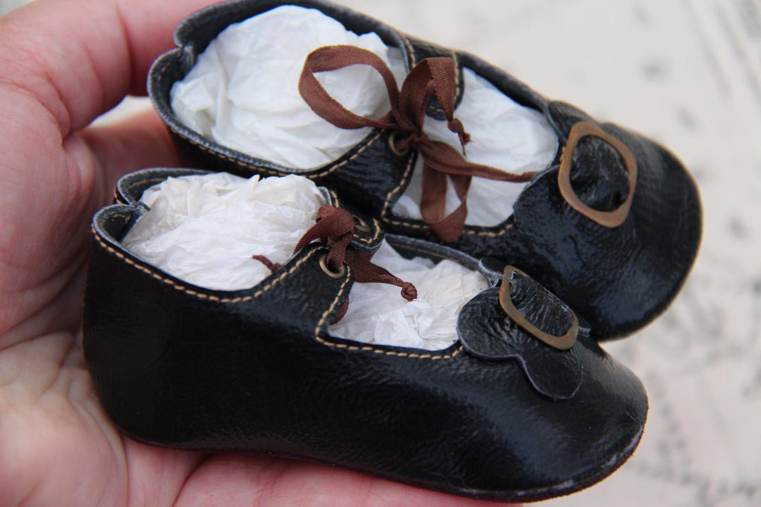 Leather Shoes for Antique Doll~kestner Jumeau Bru Jne DEP~ 3 3/8"(85mm ...