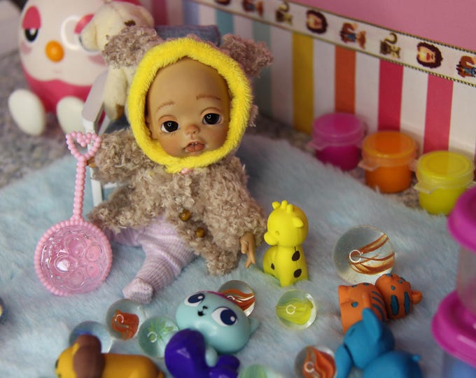 OOAK BJD Baby Doll 5inch, Ob11, Obitsu 1/12~mini BJD~ 5"~by Icukla~#2 ...