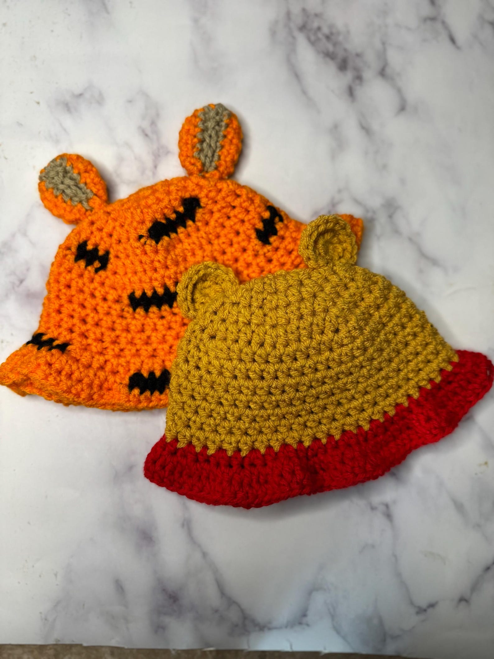 Crochet Winnie the Pooh and Tigger Bucket Hat - Etsy