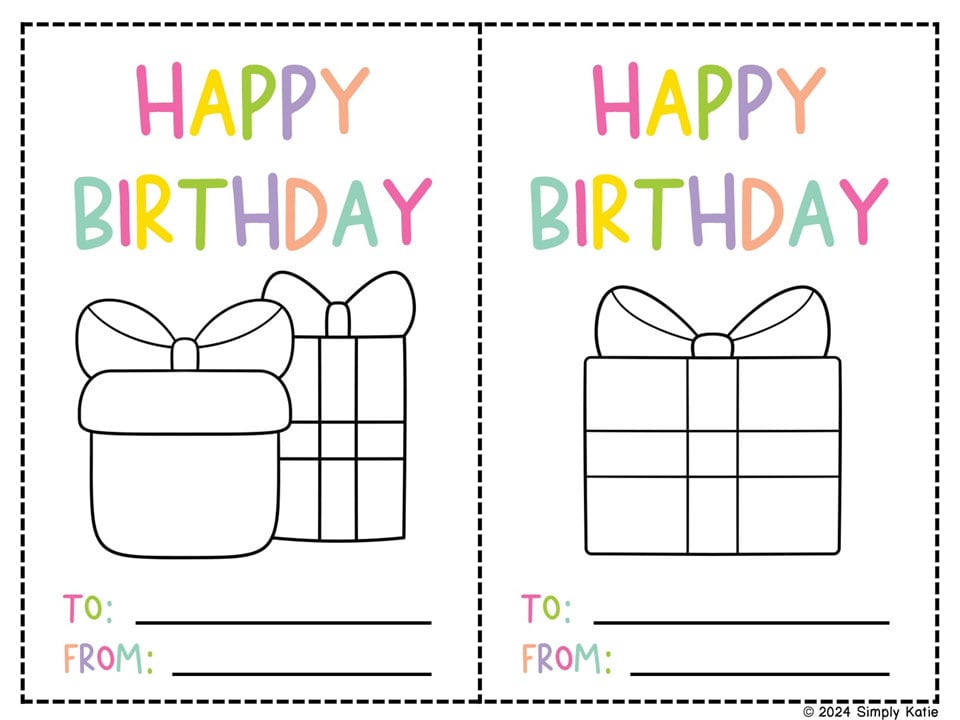 Birthday Cards - Printable Download - 4 Different Versions - Etsy