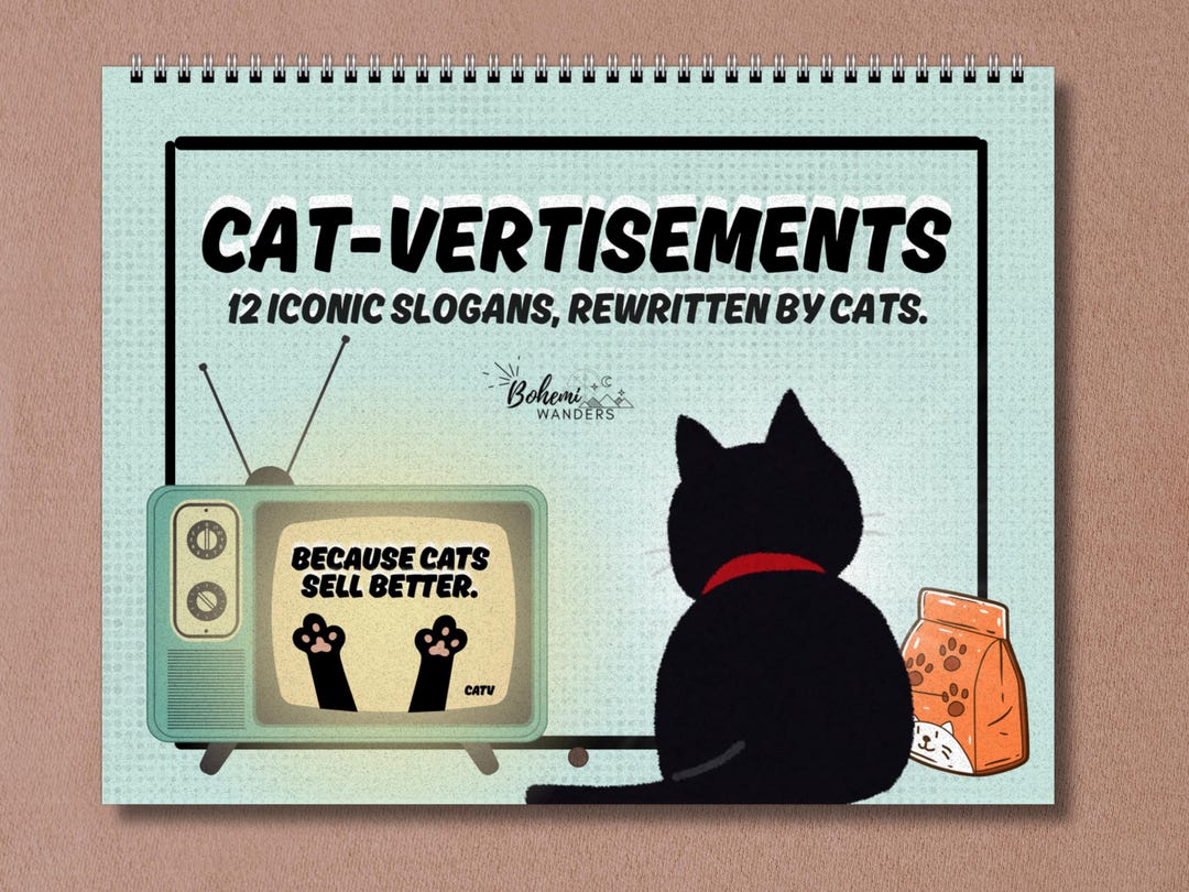 Funny Cat Calendar 2025–2026 • Cat Slogan Parodies • Custom Start ...
