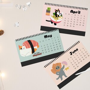 2026 Cats in Sushi & Ramen Costumes Desk Calendar – Funny Japanese Food ...
