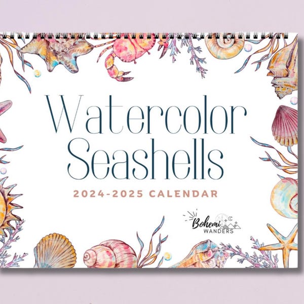 Watercolor Ocean Calendar 2025 - Etsy