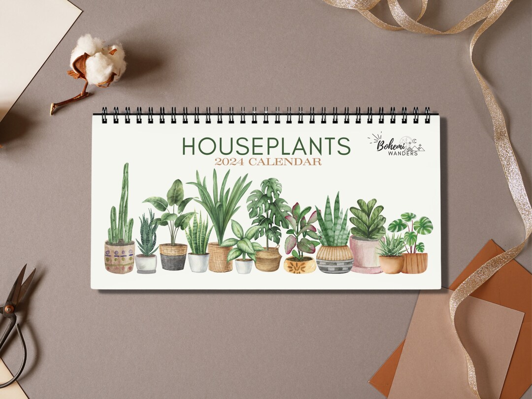 2024-2025 Watercolor Houseplants Desk Calendar, Mid-year Academic ...