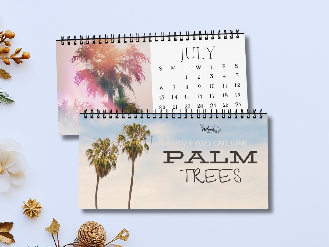 2024-2025 Palm Trees Academic Desk Calendar, Palm Tree Midyear ...