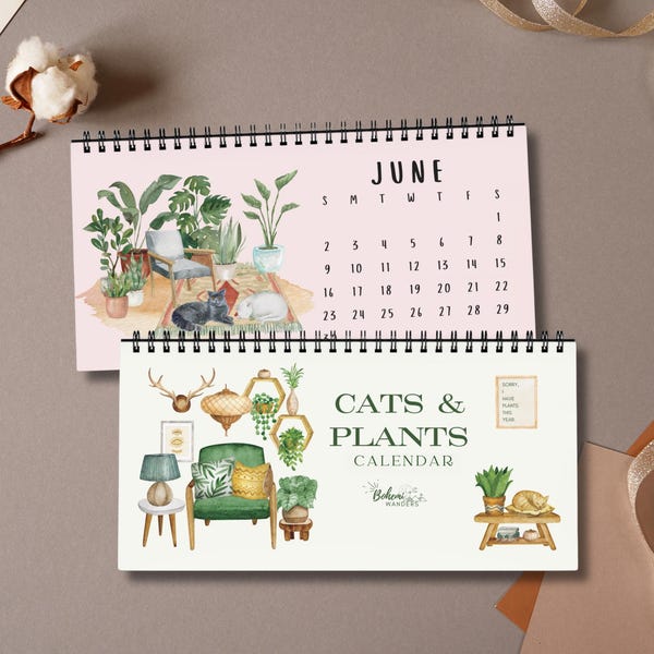 2024 Cat Calendar Desk - Etsy