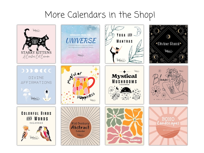 Yoga Mantras Boho Wall Calendar – Spiritual & Growth Mindset Calendar ...